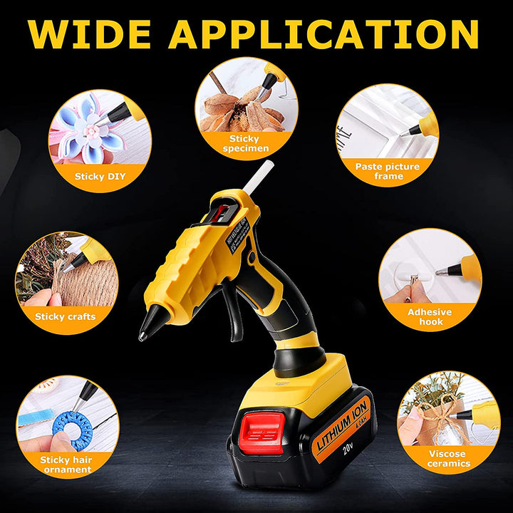 Dewalt得偉充電式熱膠槍,適用於 Dewalt 1820v Max 鋰離子電池,30 秒快速預熱熱熔膠槍帶 30 根膠棒(7150