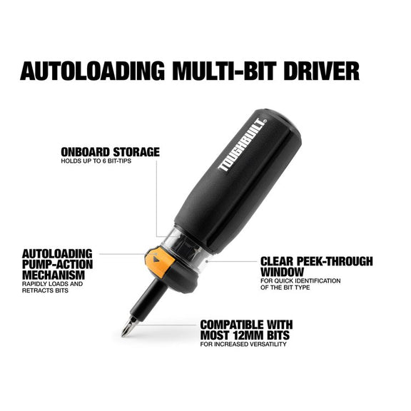 TOUGHBUILT automatic bit change screwdriver (including 6 bits) TB-H5-M ...